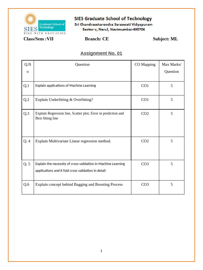 ML Assignment 1 | PDF | Regression Analysis | Machine Learning ML Assignment 1 | PDF | Regression Analysis | Machine Learning