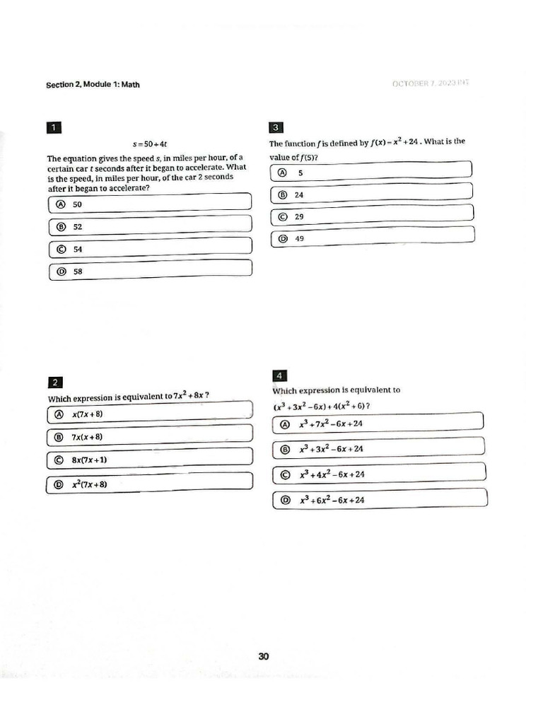 Digital SAT Test | PDF