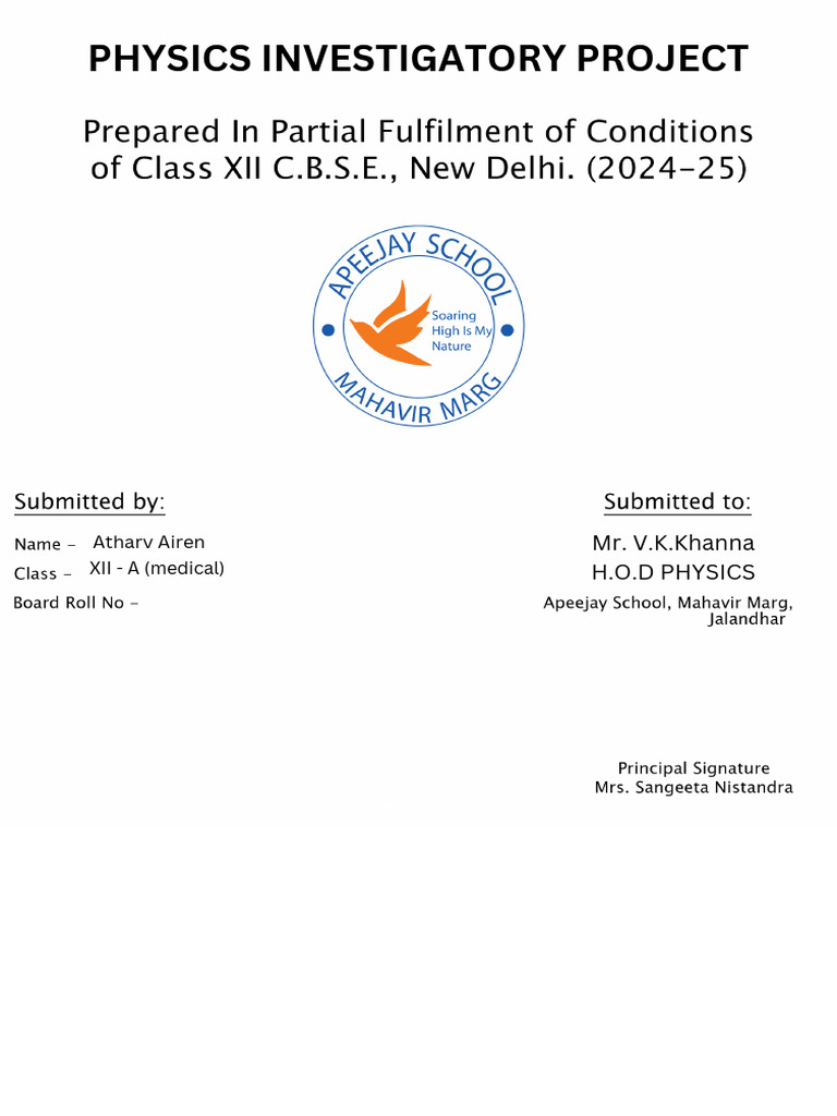 Certificate For Physics | PDF