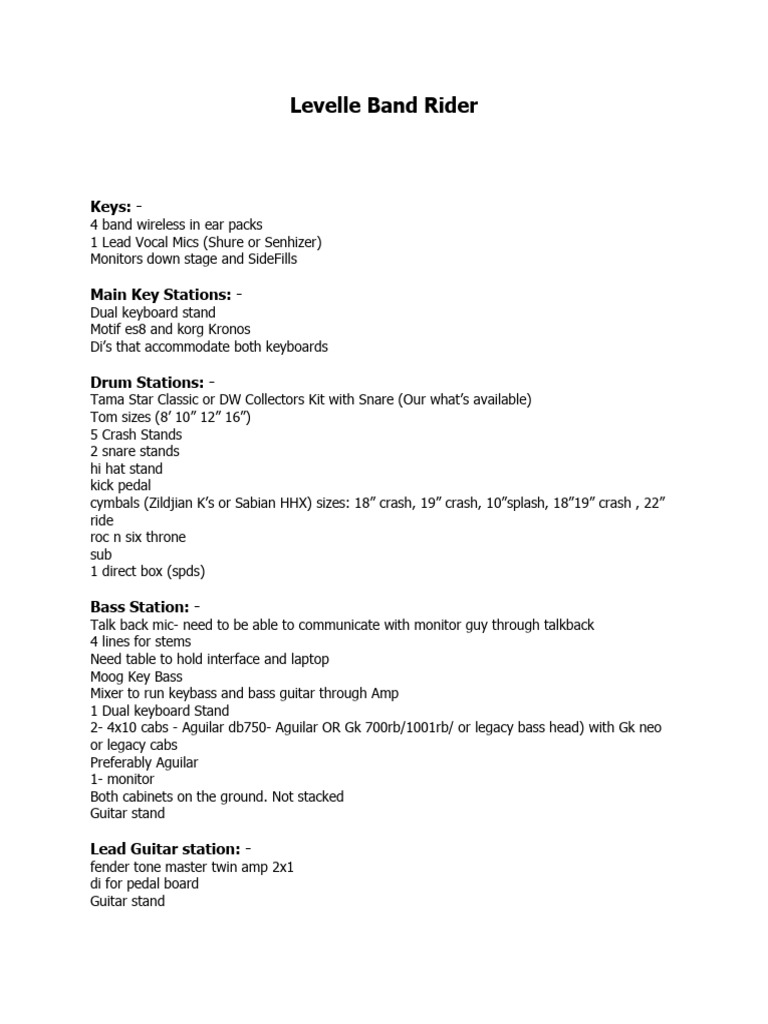 Levelle Band Rider | PDF