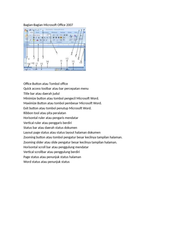 Bagian-Bagian Microsoft Office 2007 | PDF | Komputer