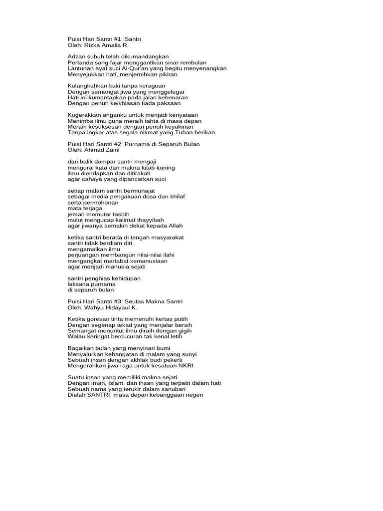 Puisi Hari Santri | PDF