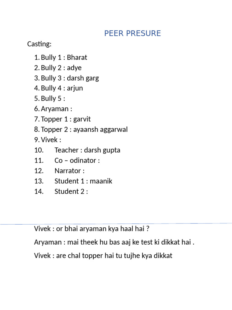 Peer Presure | PDF