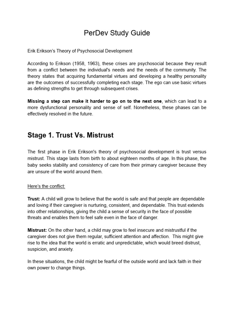 PerDev Study Guide | PDF | Stress (Biology) | Psychology