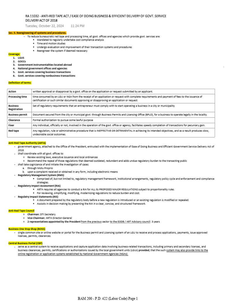 RA 11032-Anti-Red - Tape - Act | PDF | Government | Justice