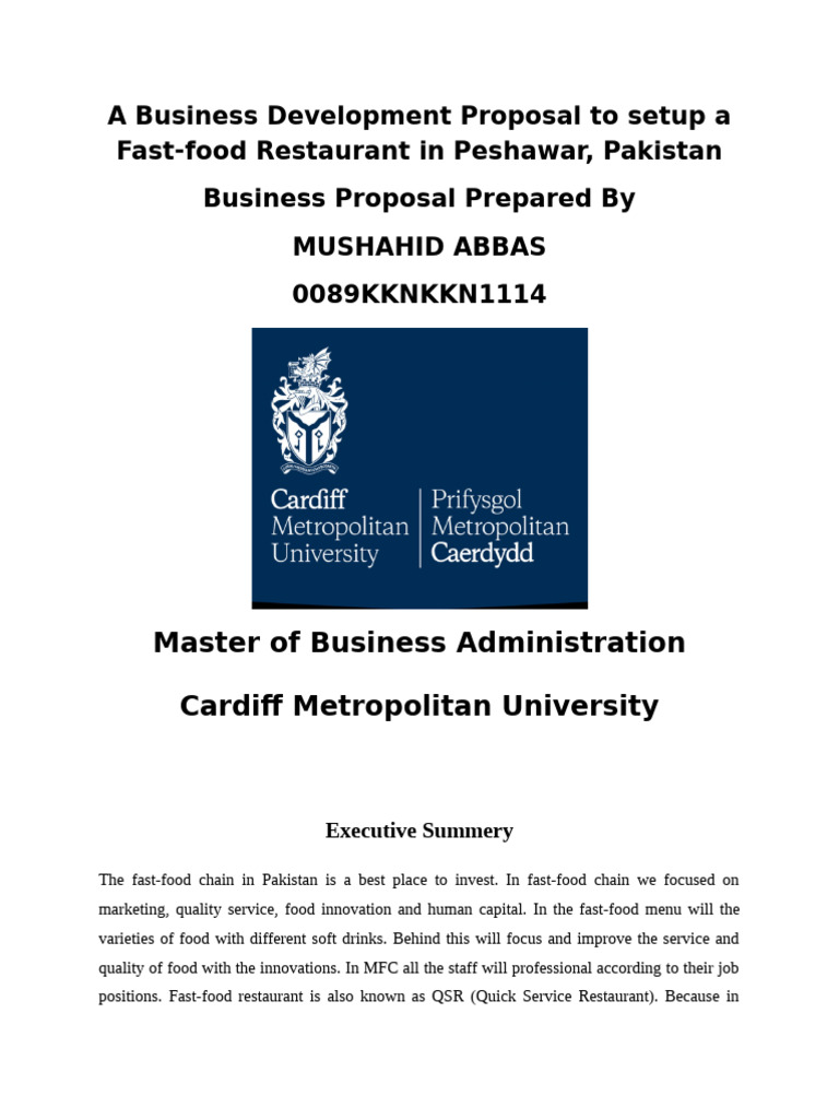 A Business Development Proposal To Setup | PDF | Sampling (Statistics ...