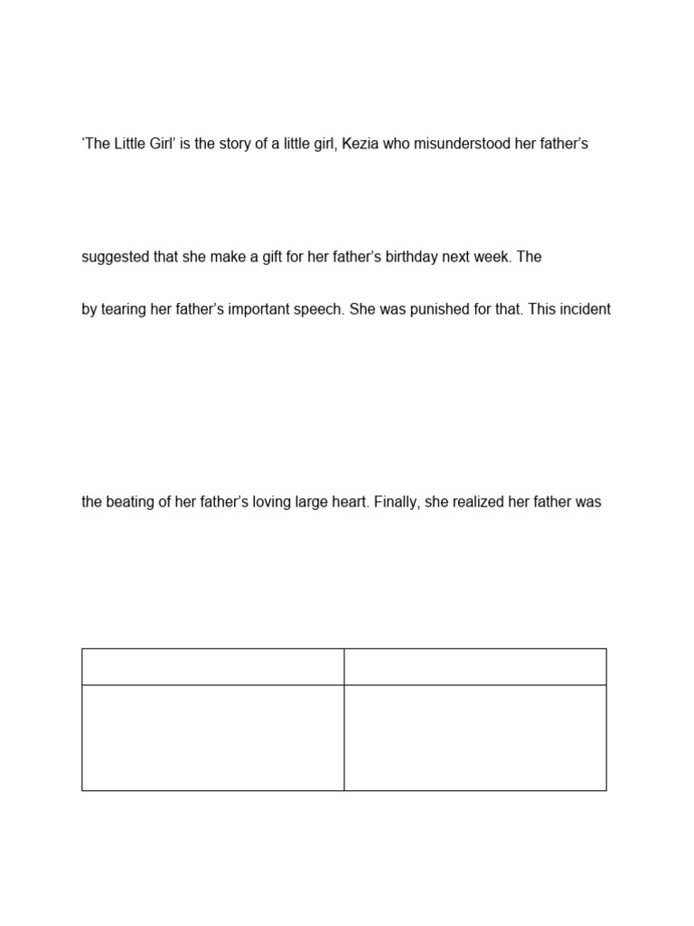The Little Girl - NOTES | PDF