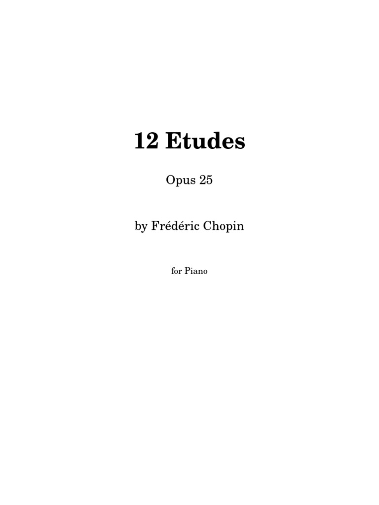 Twelve Etudes Op25 Book | PDF
