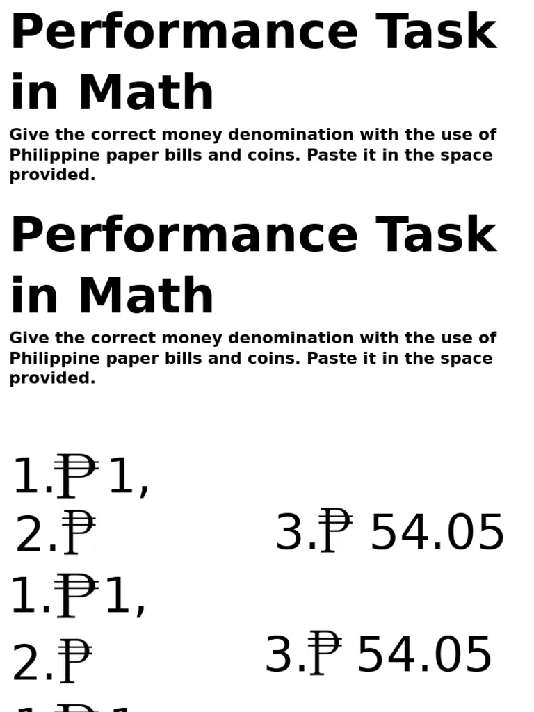Performance Task in Math | PDF