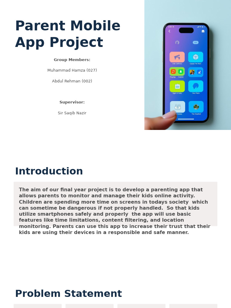 Parent Mobile App Project | PDF | Mobile App | Machine Learning