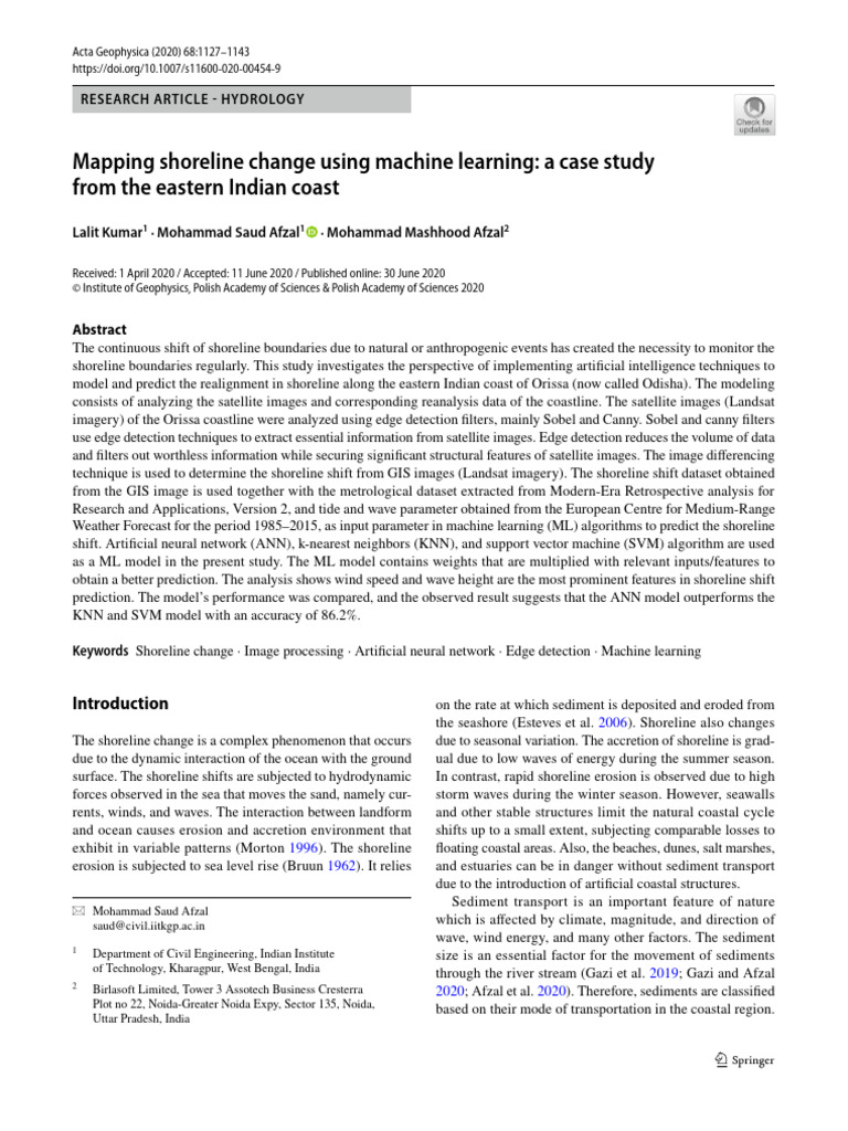 Mapping Shoreline Change Using Machine Learning | PDF | Support Vector ...