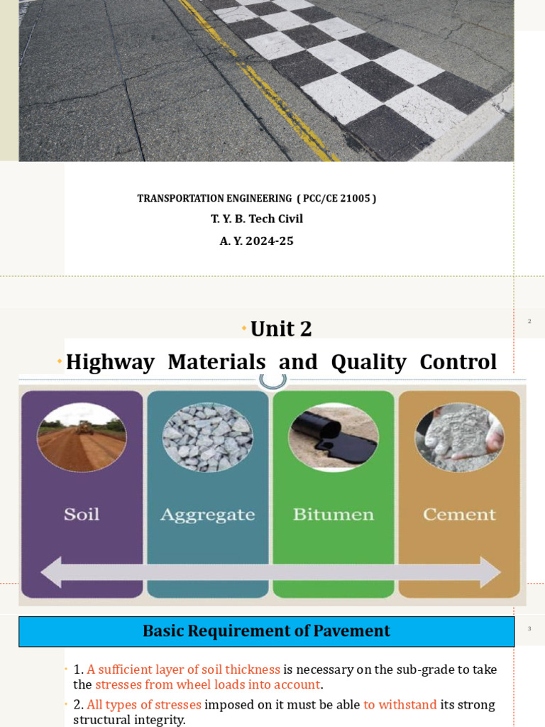 Unit 2-Highway Materials | PDF | Road Surface | Strength Of Materials