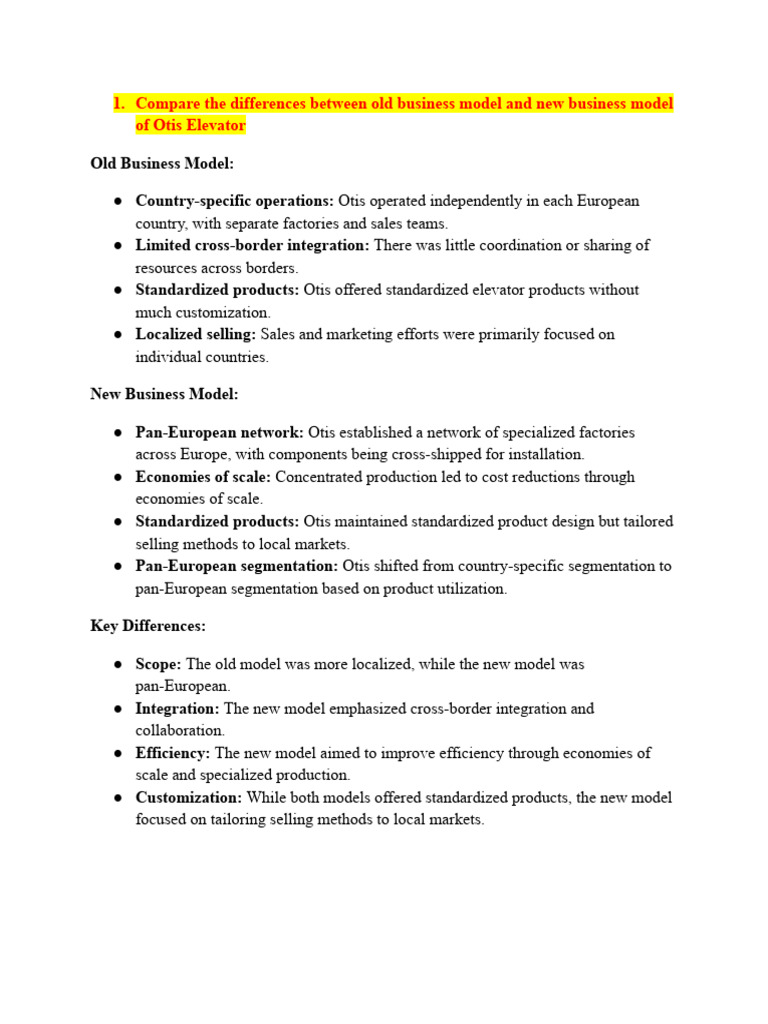 Compare The Differences Between Old Business Model and New Business ...