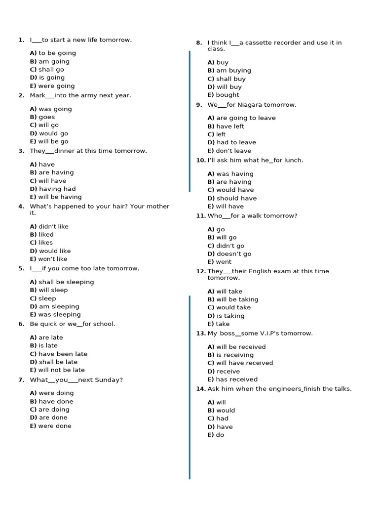 Simple Future Tense - Exercise | PDF