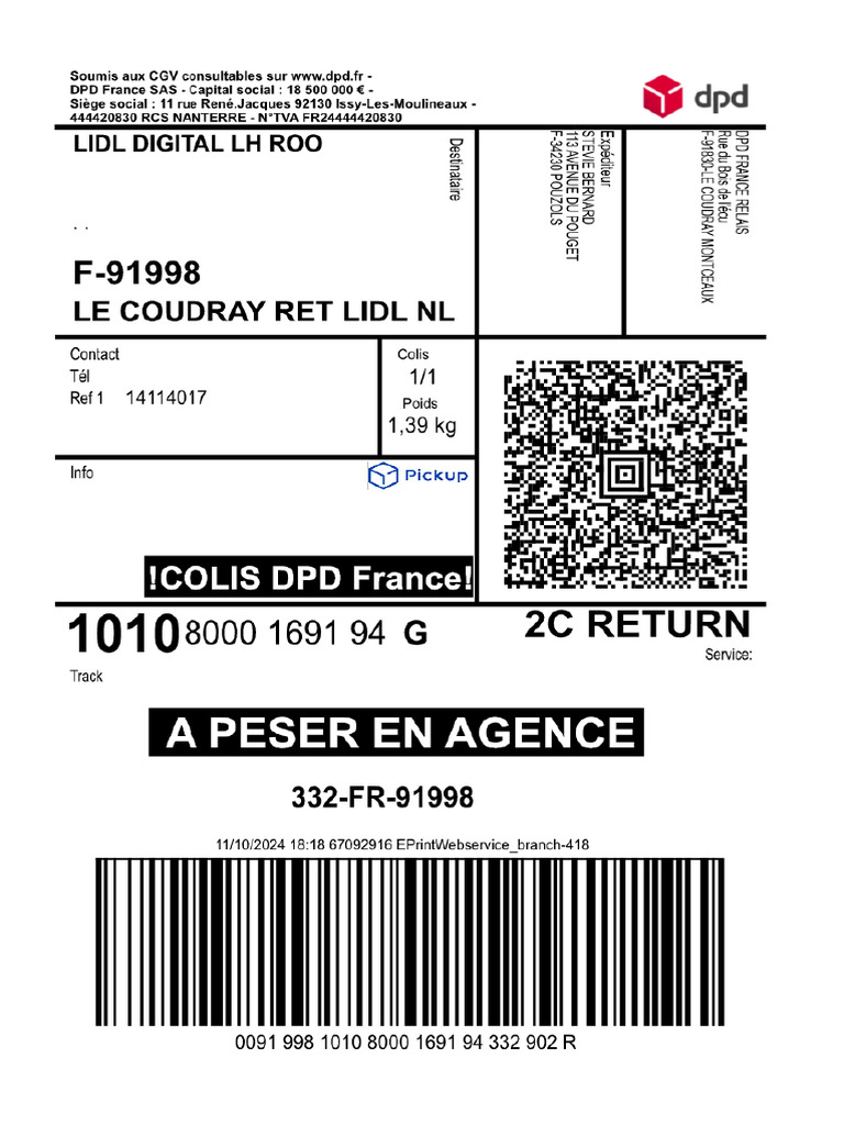 Bordereau_de_retour_Lidl | PDF