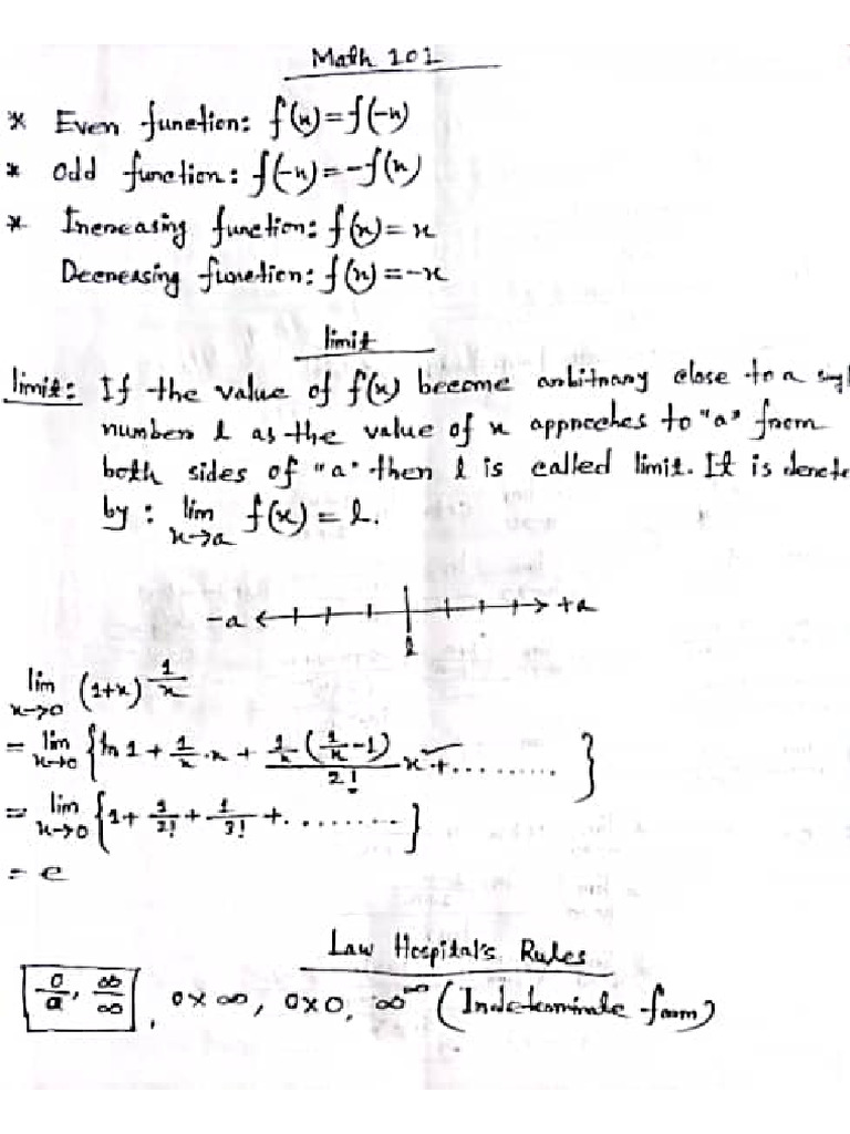 Math 101 Classnote MEC | PDF