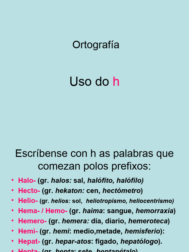 Uso de la H en Gallego: Reglas y Ejemplos | PDF