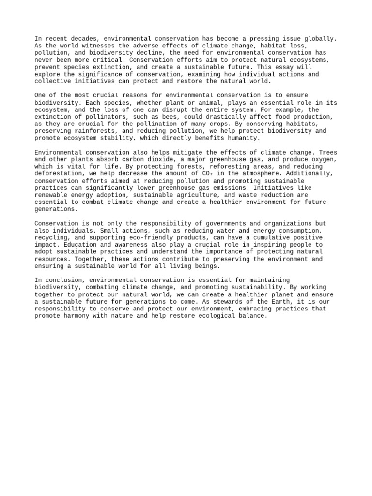 In Recent Decades, Environmental Co | PDF | Conservation Biology ...