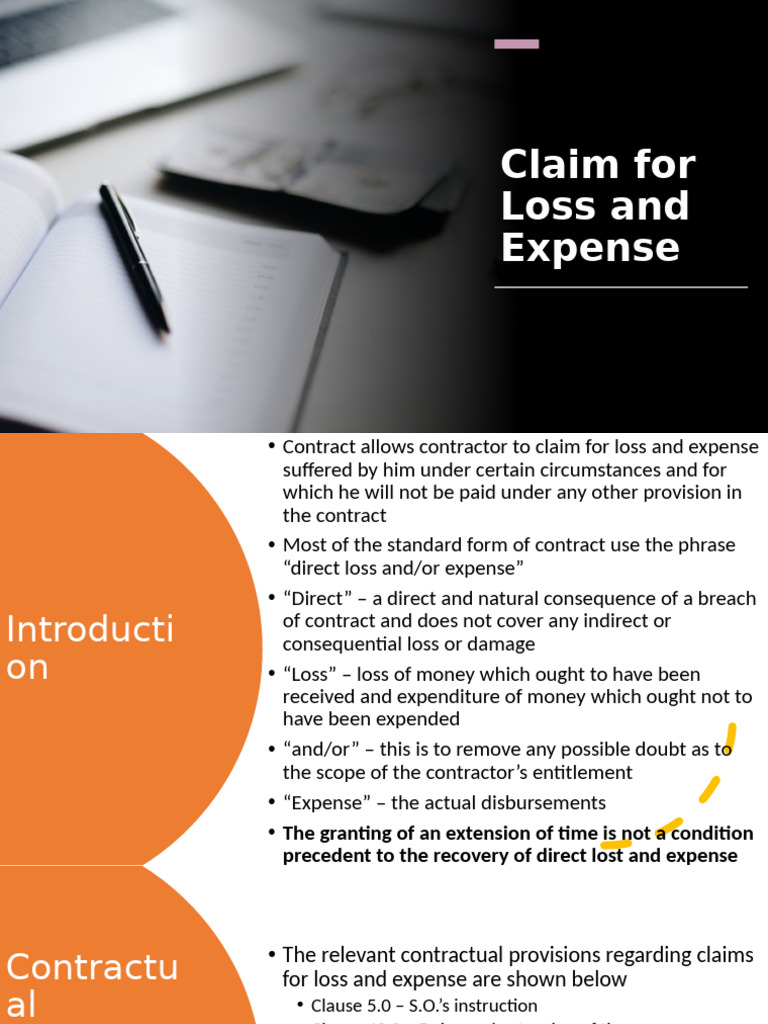Claims For Loss and Expense | PDF | Cost | Expense