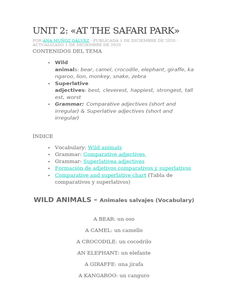 Unit 2 Vocabulario | PDF | Unidades Semánticas | Morfología Lingüística