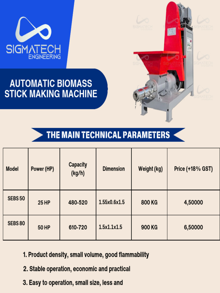 Biomass Stick Making Machine | PDF