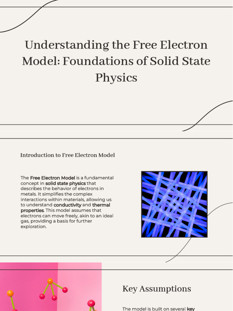 Slidesgo Understanding The Free Electron Model Foundations of Solid State Physics ...