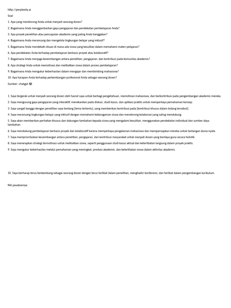 Soal Wawancara | PDF