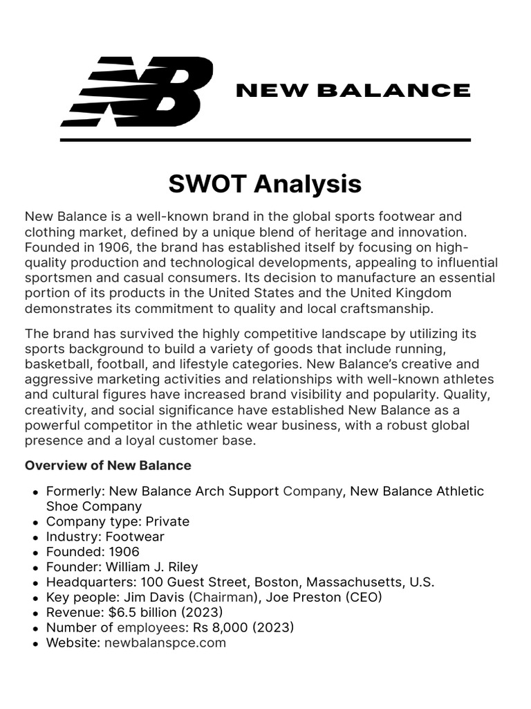 New Balance Swot | PDF | Brand | Marketing