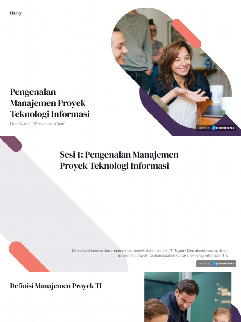 Sesi 1-Pengenalan Manajemen Proyek Teknologi Informasi | PDF