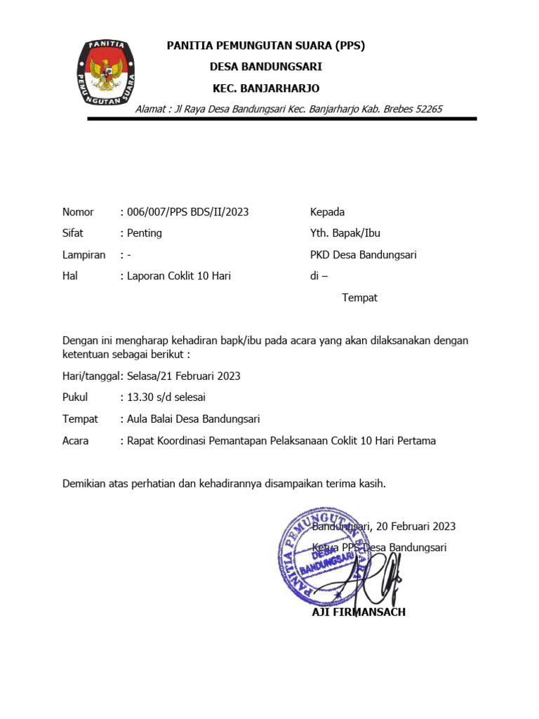 Undangan Rakor | PDF