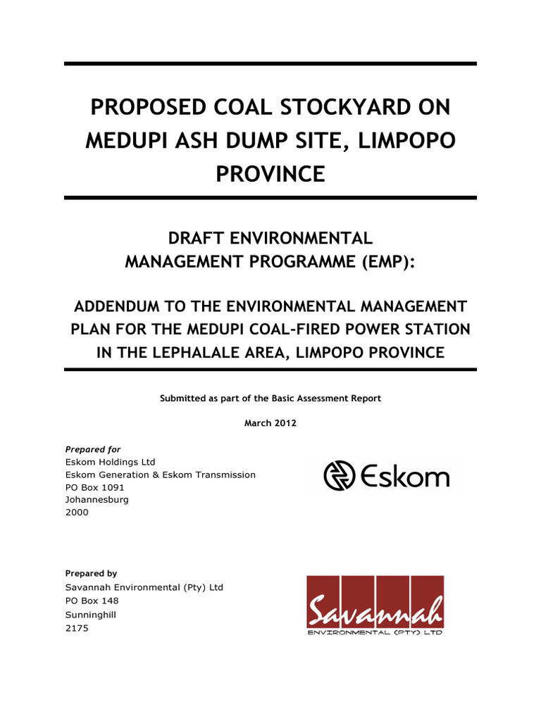 Appendix F (Draft EMP) | PDF | Environmental Impact Assessment ...