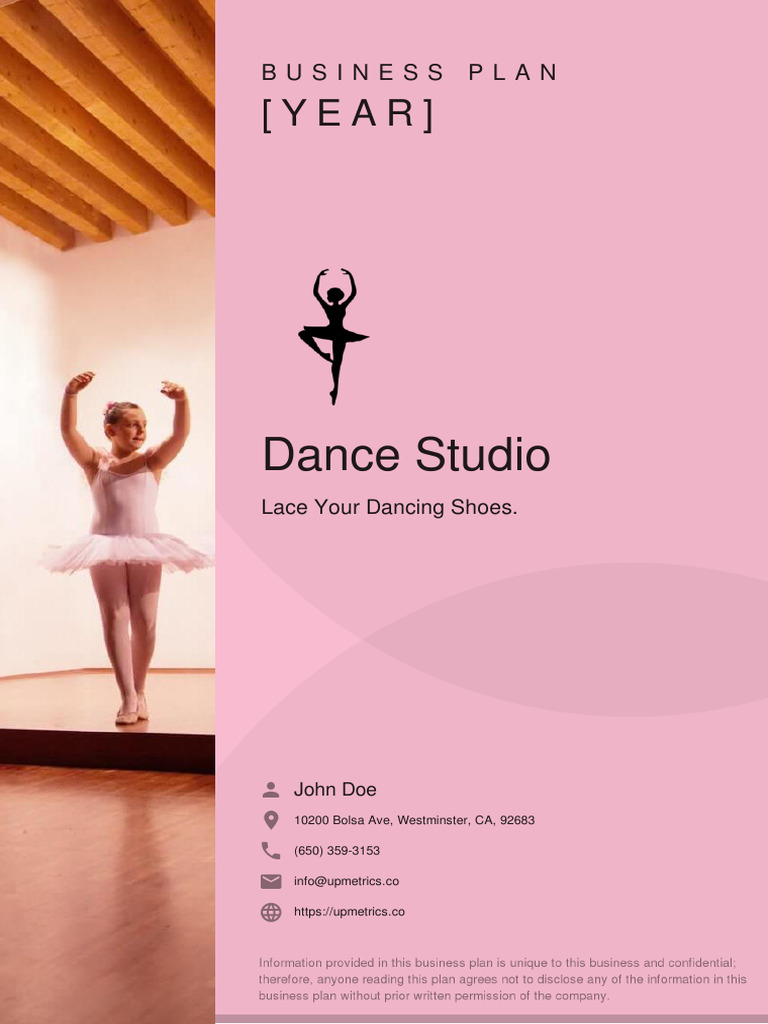 Dance Studio Business Plan Example | PDF | Expense | Startup Company