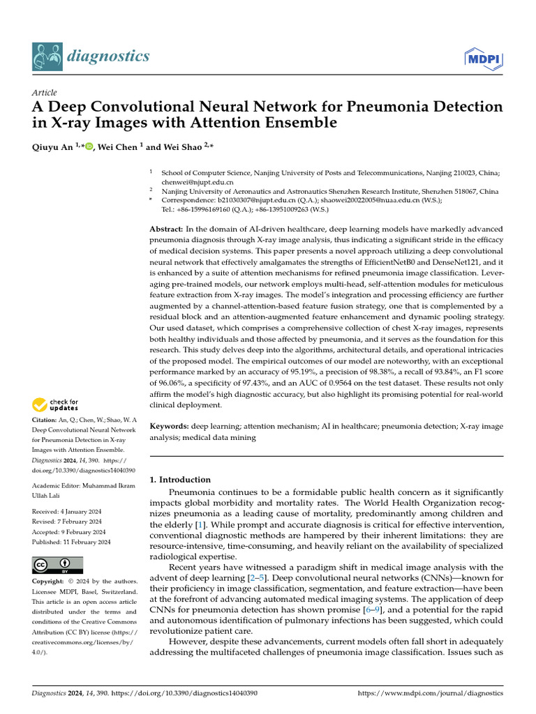 Diagnostics: A Deep Convolutional Neural Network For Pneumonia Detection in X-Ray Images With ...