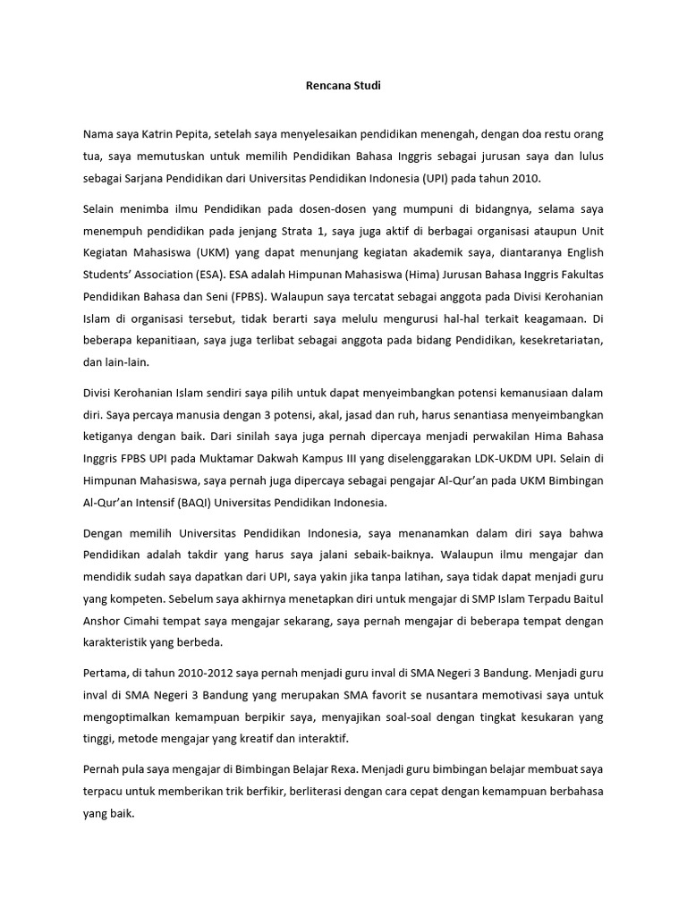 Rencana Studi-Bpi-Katrin | PDF
