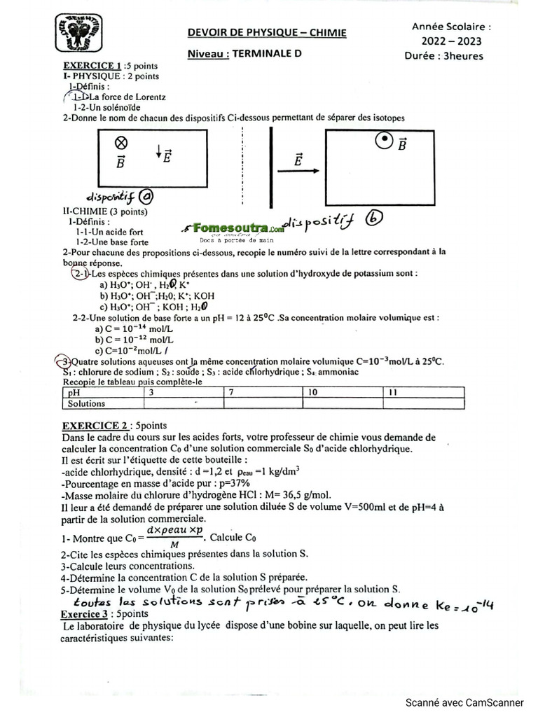 Devoir de PC Lsy 2023 Champ B+chimie Minerale (1 | PDF