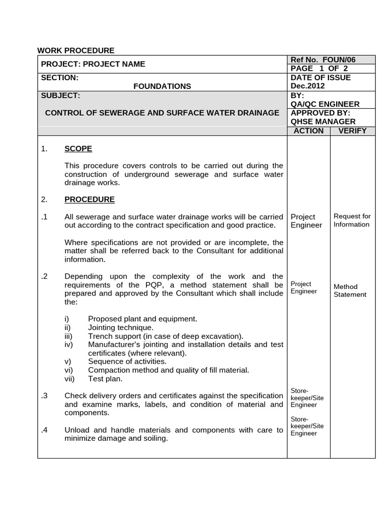Control of Sewerage and Surface Water Drainage | PDF | Pipe (Fluid ...