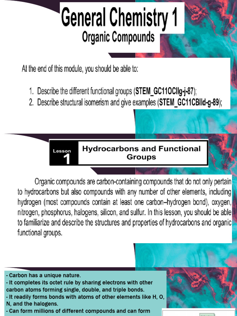 Hydrocarbons and Organic Compounds | PDF | Functional Group | Aromaticity