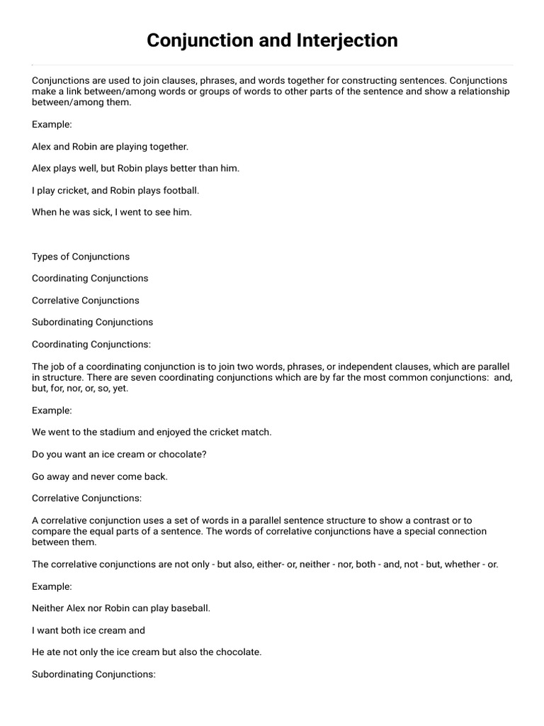 Conjunction and Interjection1714710965 | PDF | Linguistics | Linguistic Typology