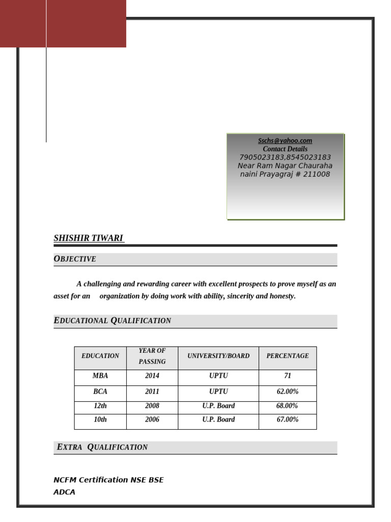 Shishir CV | PDF