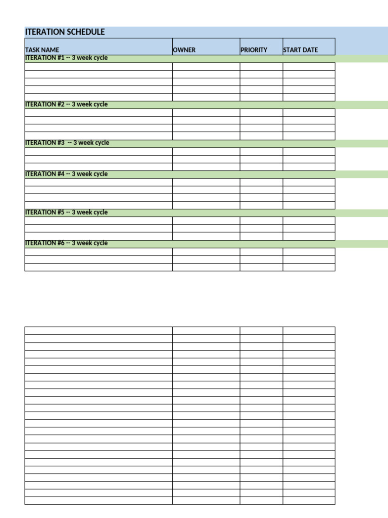 Iteration Schedule | PDF