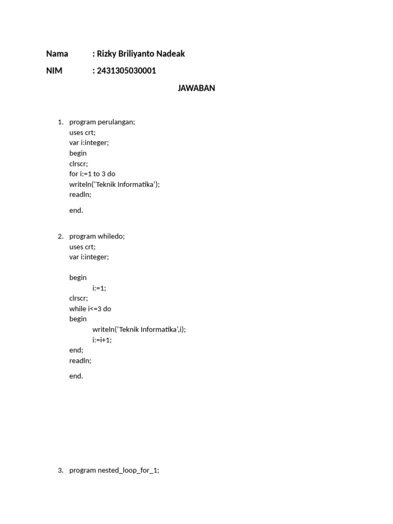 Rizky Briliyanto Nadeak (2431305030001) | PDF | Metode & Bahan Ajar | Komputer