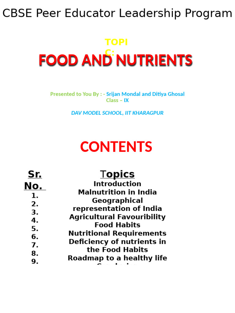 CBSE Peer Educator Leadership Program2.0 | PDF | Malnutrition | Causes Of Death