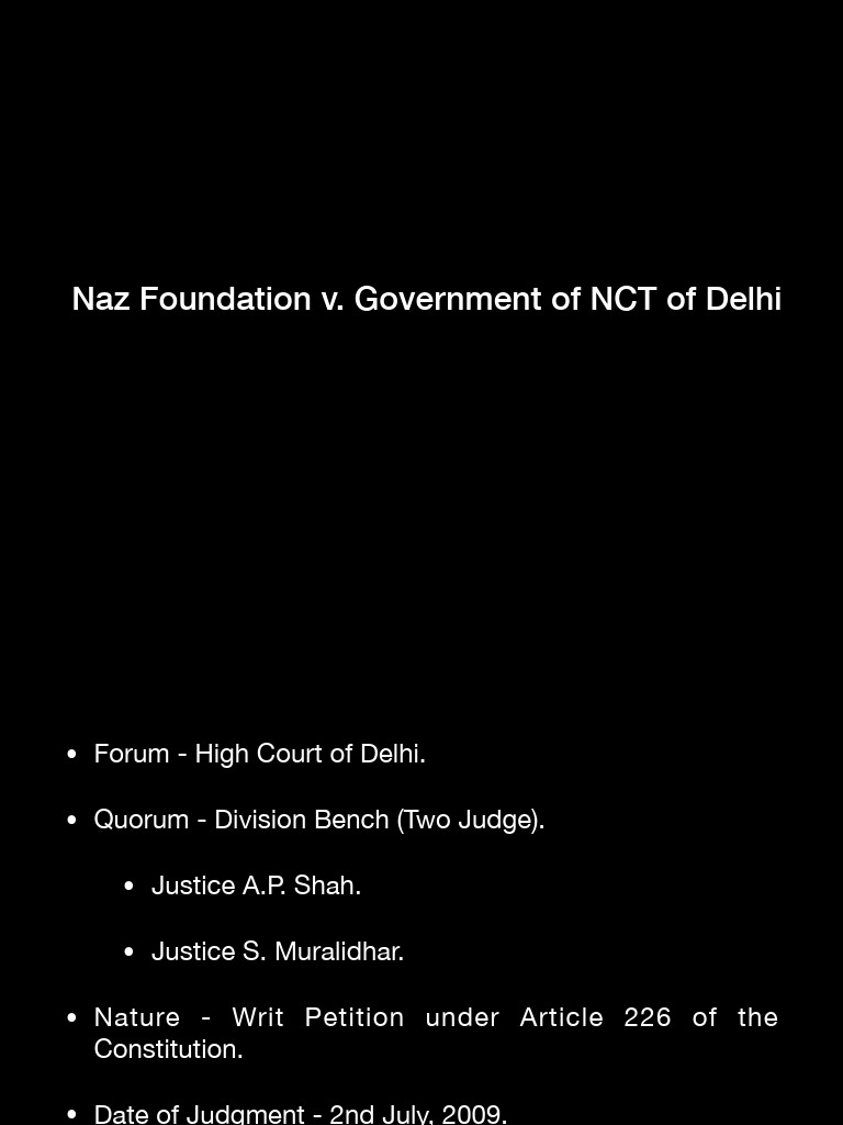 Unit III - Naz Foundation Case | PDF | Sodomy Law | Justice