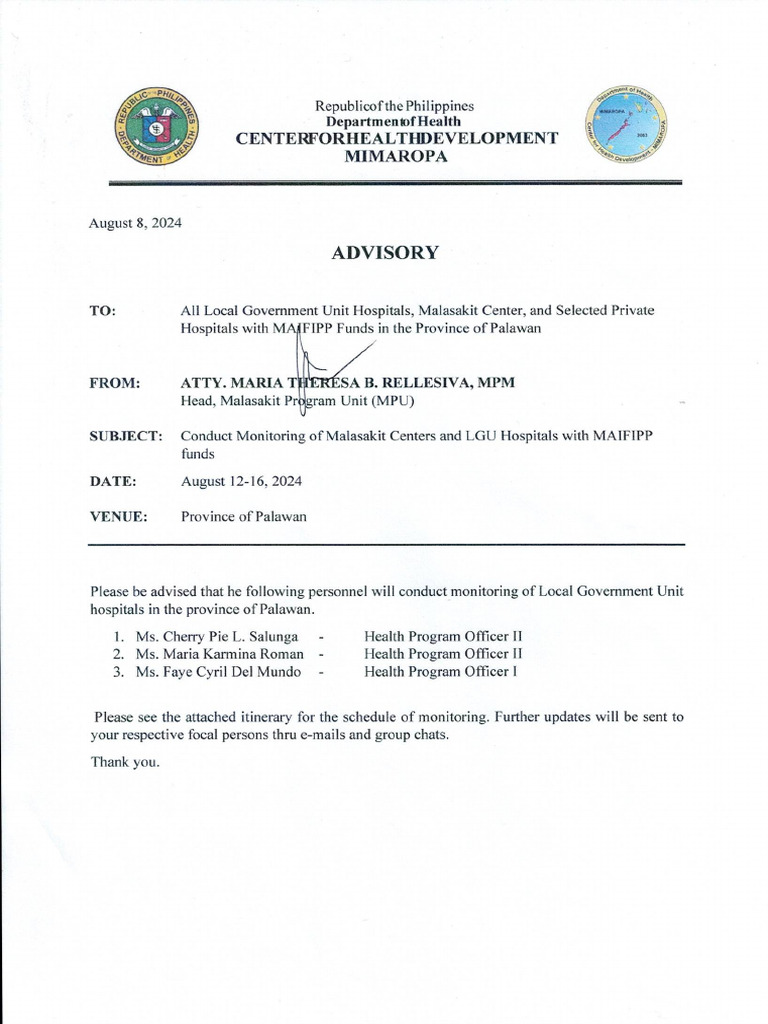 Monitoring Advisory | PDF