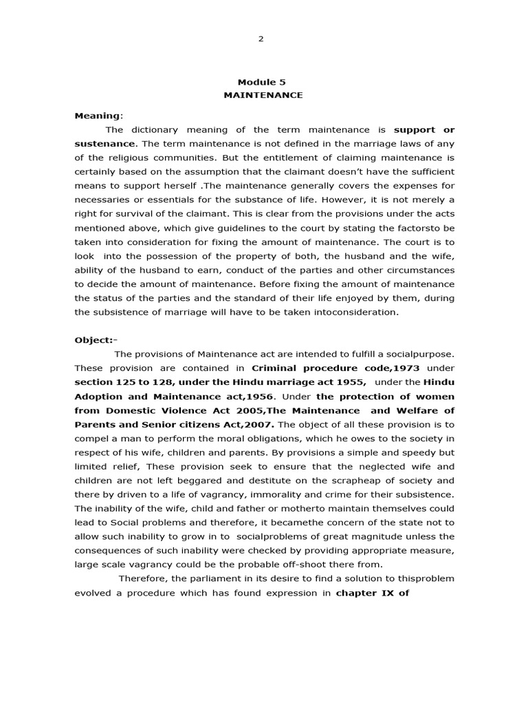 RM Module 5 & 6 | PDF | Alimony | Marriage