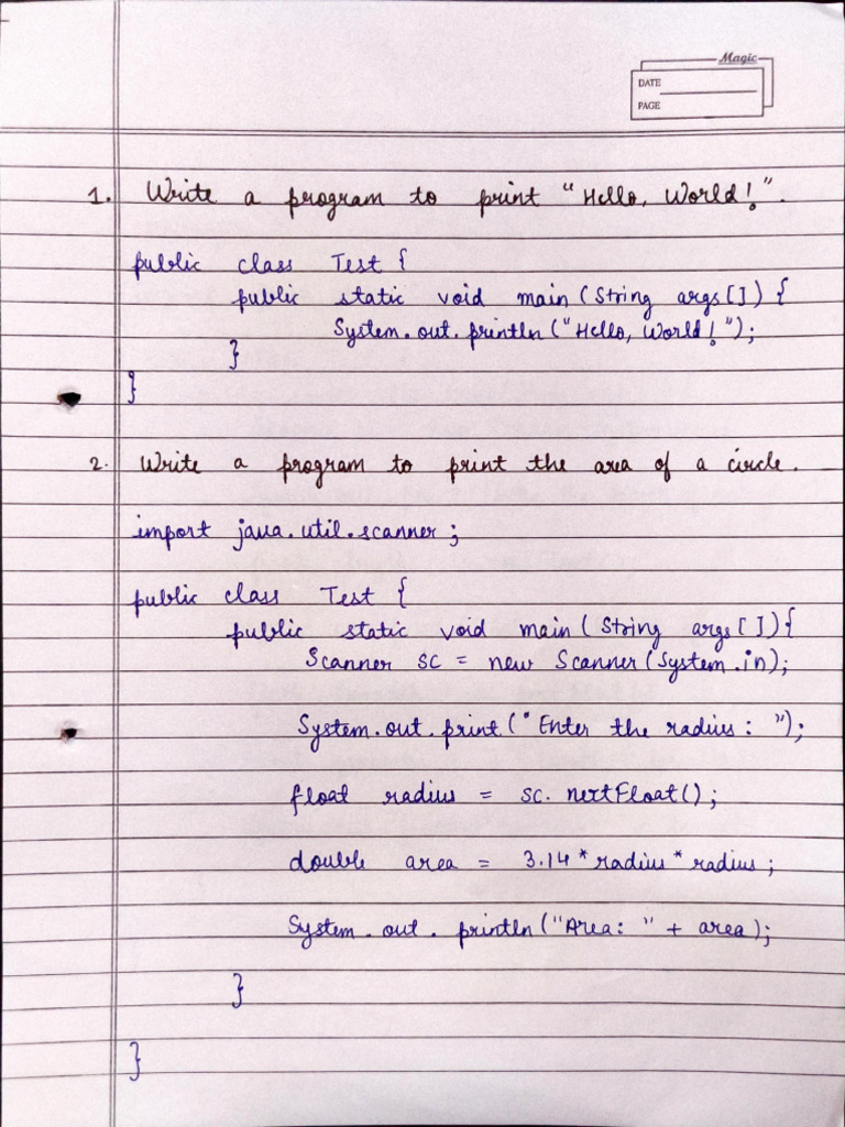 OOPs Program File | PDF