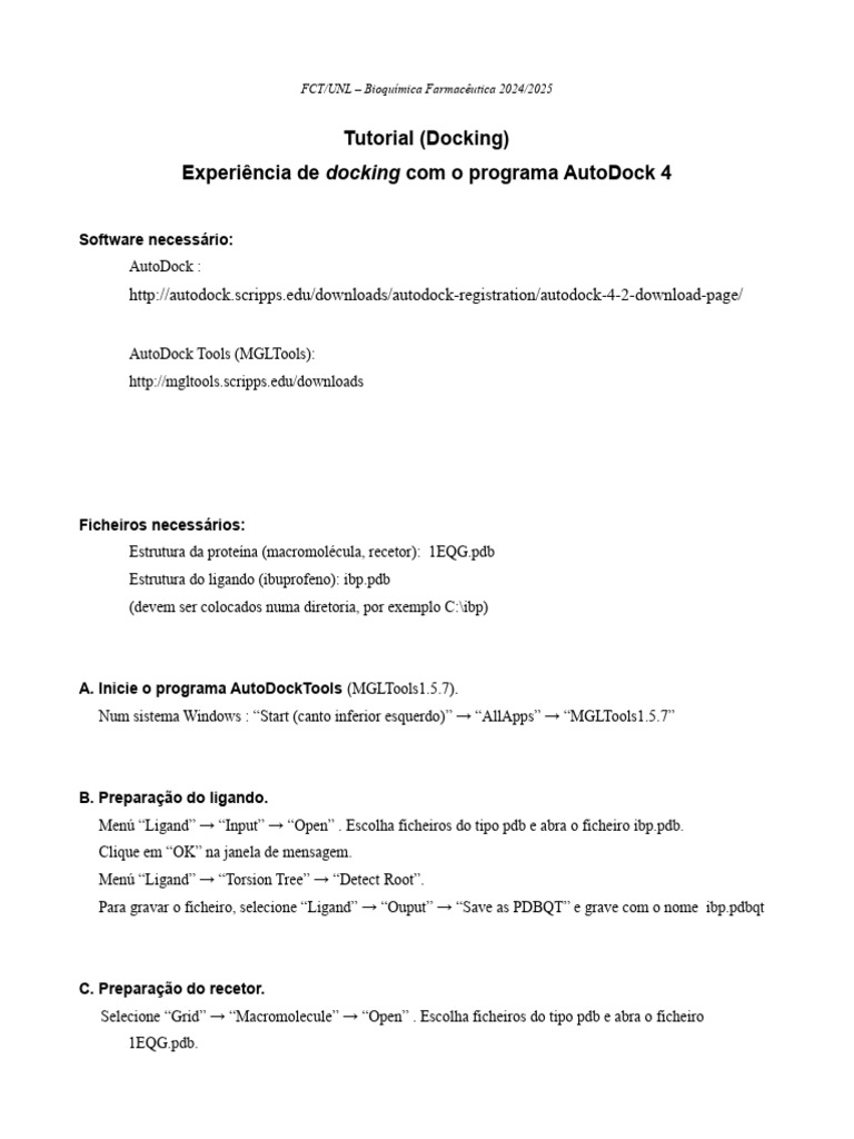 Tutorial_BqFarm_Docking_2024 | PDF | Janela (informática) | Moléculas