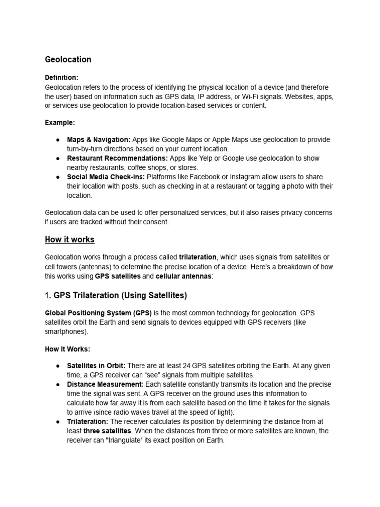 Understanding Geolocation Techniques | PDF | Global Positioning System ...
