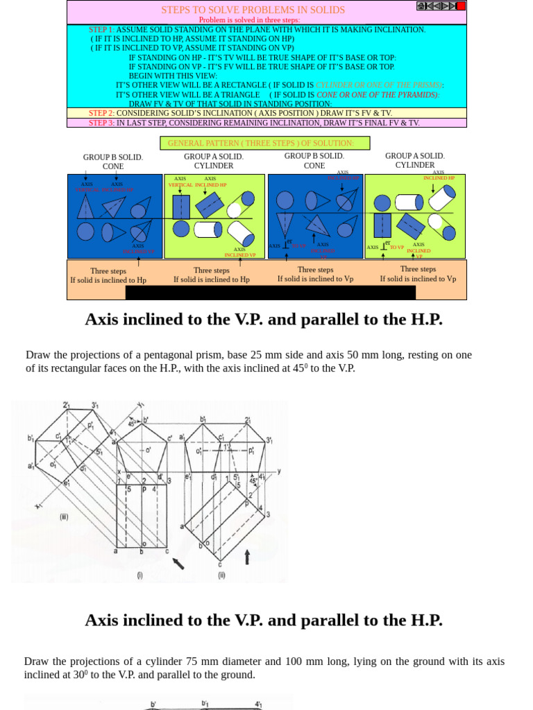 Lecture 9 - Projection of Solids - 2 | PDF | Rectangle | Classical Geometry