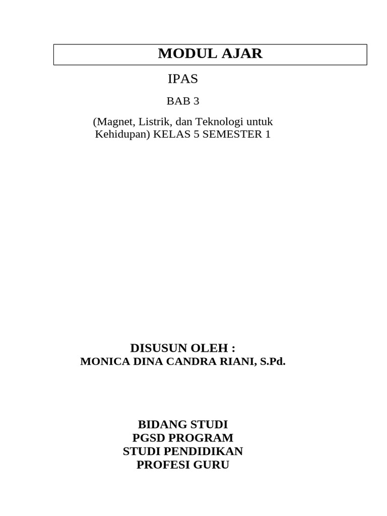 Modul Ajar Ipas Kelas 5 Tentang Magnet | PDF